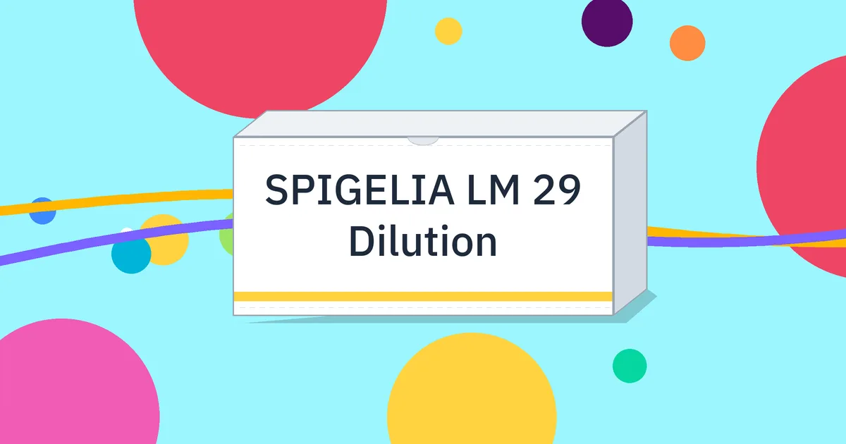 Symbolbild: Packung mit der Aufschrift SPIGELIA LM 29 Dilution (PZN 13195330) – Verfügbarkeit und Bezug in Apotheken in Frankfurt am Main