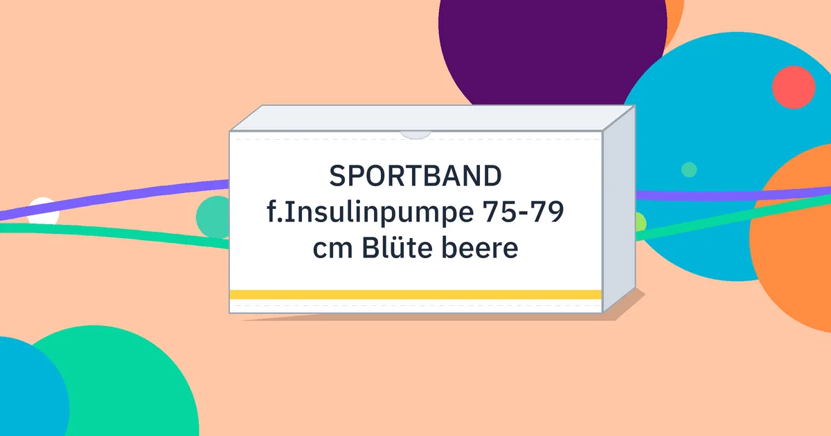 Symbolbild: Packung mit der Aufschrift SPORTBAND f.Insulinpumpe 75-79 cm Blüte beere (PZN 13916870) – Verfügbarkeit und Bezug in Apotheken in Frankfurt am Main
