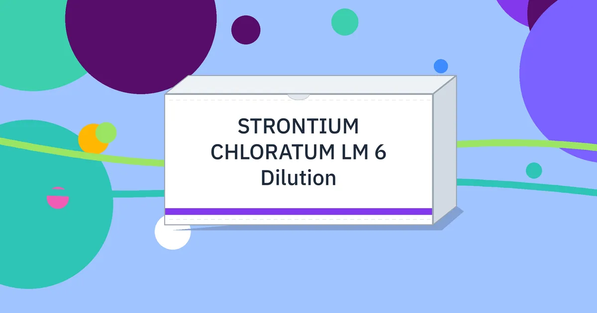 Symbolbild: Packung mit der Aufschrift STRONTIUM CHLORATUM LM 6 Dilution (PZN 13203472) – Verfügbarkeit und Bezug in Apotheken in Frankfurt am Main