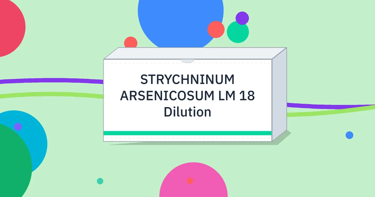 Symbolbild: Packung mit der Aufschrift STRYCHNINUM ARSENICOSUM LM 18 Dilution (PZN 13205873) – Verfügbarkeit und Bezug in Apotheken in Frankfurt am Main