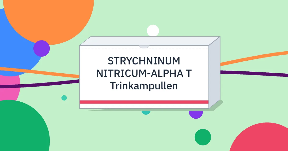 Symbolbild: Packung mit der Aufschrift STRYCHNINUM NITRICUM-ALPHA T Trinkampullen (PZN 10222256) – Verfügbarkeit und Bezug in Apotheken in Frankfurt am Main