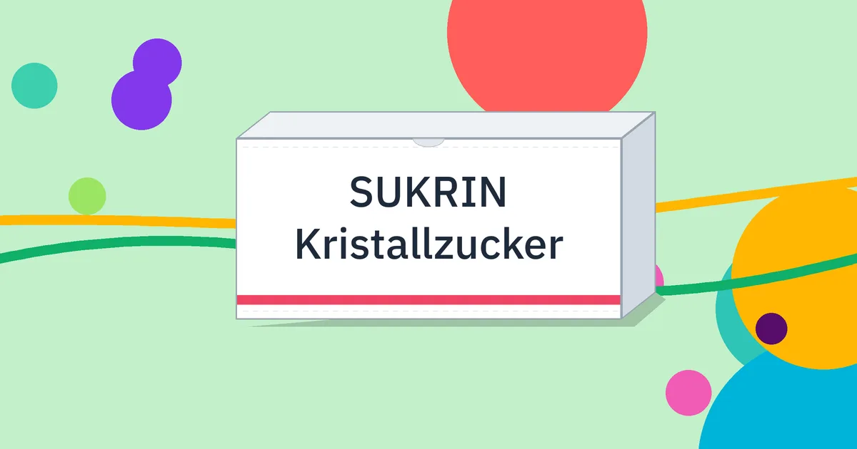 Symbolbild: Packung mit der Aufschrift SUKRIN Kristallzucker (PZN 09284192) – Verfügbarkeit und Bezug in Apotheken in Frankfurt am Main