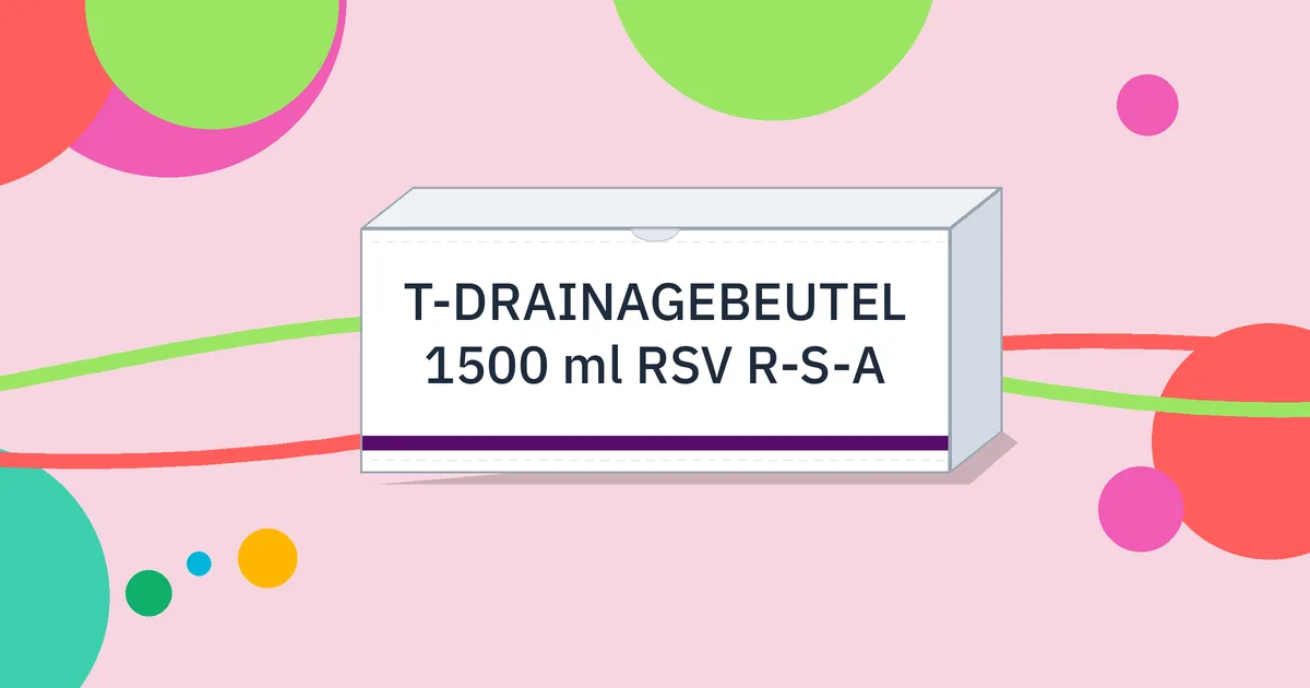 Symbolbild: Packung mit der Aufschrift T-DRAINAGEBEUTEL 1500 ml RSV R-S-A (PZN 17488514) – Verfügbarkeit und Bezug in Apotheken in Frankfurt am Main