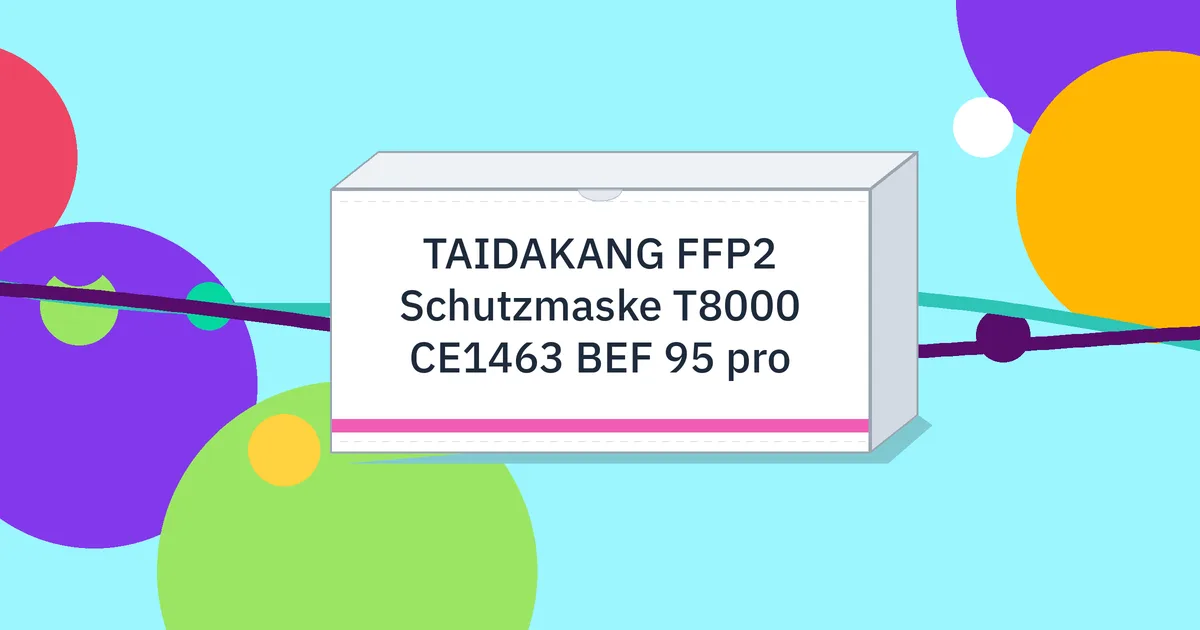 Symbolbild: Packung mit der Aufschrift TAIDAKANG FFP2 Schutzmaske T8000 CE1463 BEF 95 pro (PZN 17281888) – Verfügbarkeit und Bezug in Apotheken in Frankfurt am Main