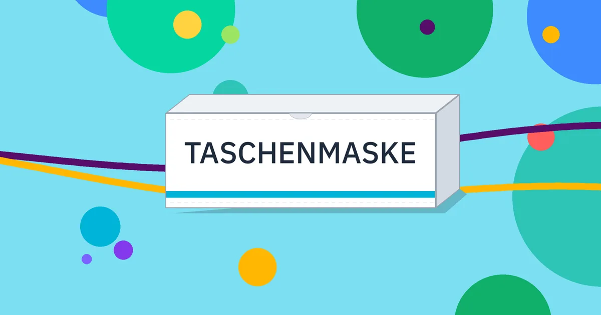 Symbolbild: Packung mit der Aufschrift TASCHENMASKE (PZN 03740430) – Verfügbarkeit und Bezug in Apotheken in Frankfurt am Main