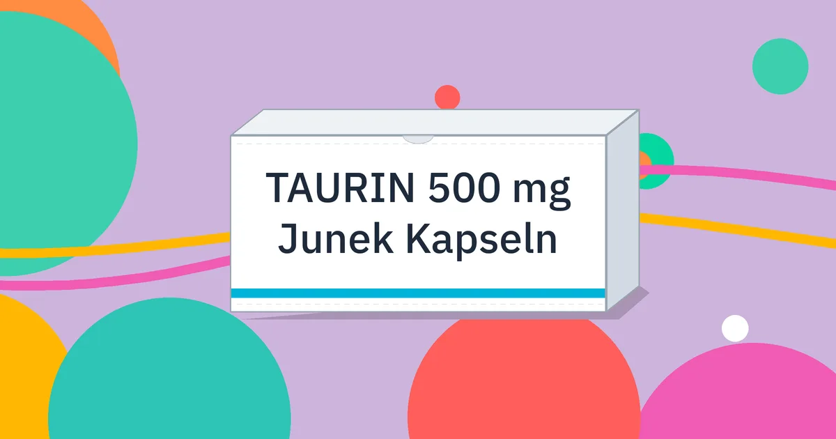Symbolbild: Packung mit der Aufschrift TAURIN 500 mg Junek Kapseln (PZN 00135415) – Verfügbarkeit und Bezug in Apotheken in Frankfurt am Main