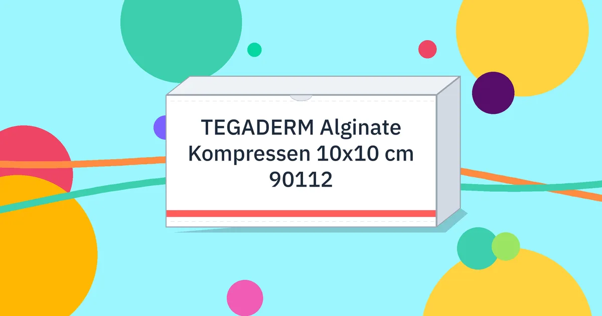 Symbolbild: Packung mit der Aufschrift TEGADERM Alginate Kompressen 10x10 cm 90112 (PZN 11846355) – Verfügbarkeit und Bezug in Apotheken in Frankfurt am Main
