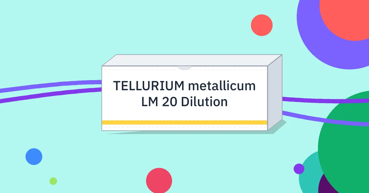 Symbolbild: Packung mit der Aufschrift TELLURIUM metallicum LM 20 Dilution (PZN 13215765) – Verfügbarkeit und Bezug in Apotheken in Frankfurt am Main