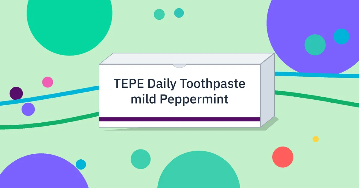 Symbolbild: Packung mit der Aufschrift TEPE Daily Toothpaste mild Peppermint (PZN 19626570) – Verfügbarkeit und Bezug in Apotheken in Frankfurt am Main