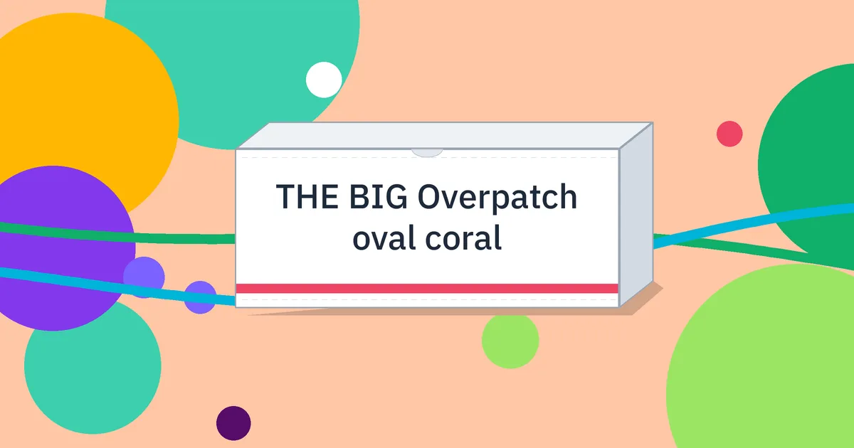 Symbolbild: Packung mit der Aufschrift THE BIG Overpatch oval coral (PZN 19867776) – Verfügbarkeit und Bezug in Apotheken in Frankfurt am Main