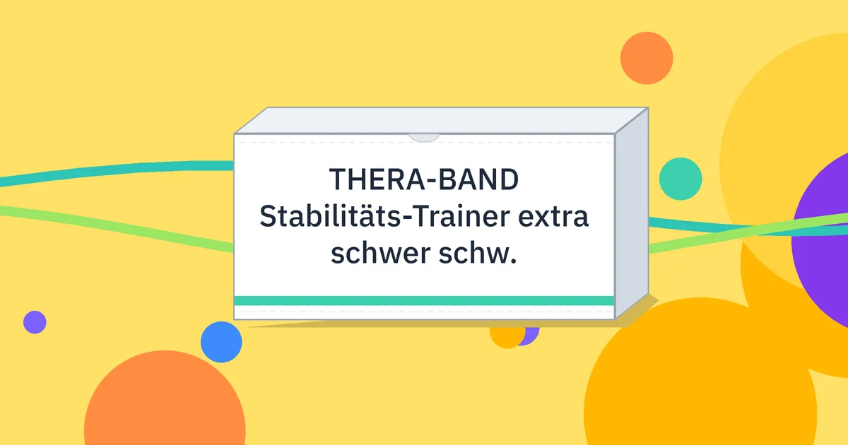 Symbolbild: Packung mit der Aufschrift THERA-BAND Stabilitäts-Trainer extra schwer schw. (PZN 03167373) – Verfügbarkeit und Bezug in Apotheken in Frankfurt am Main