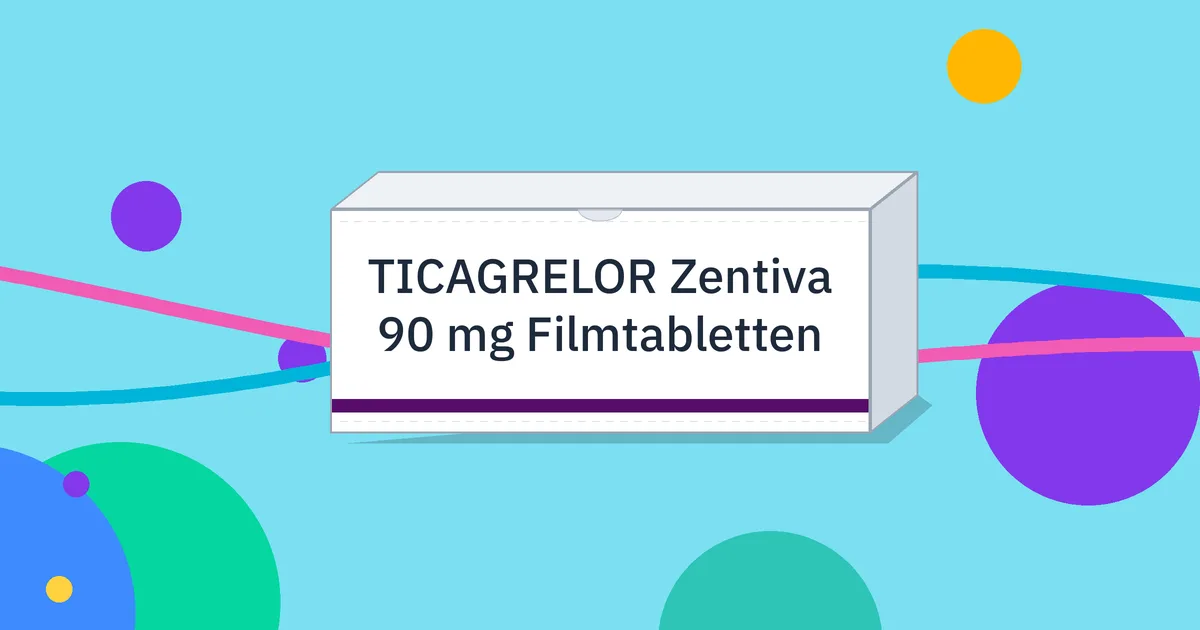 Symbolbild: Packung mit der Aufschrift TICAGRELOR Zentiva 90 mg Filmtabletten (PZN 18745309) – Verfügbarkeit und Bezug in Apotheken in Frankfurt am Main