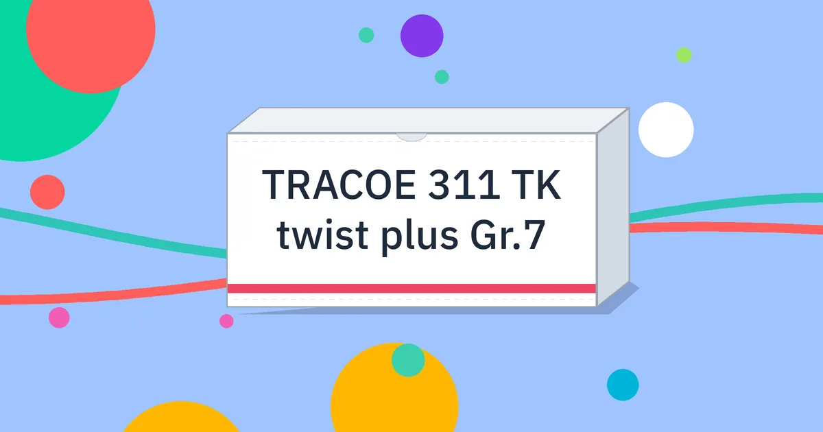 Symbolbild: Packung mit der Aufschrift TRACOE 311 TK twist plus Gr.7 (PZN 05880804) – Verfügbarkeit und Bezug in Apotheken in Frankfurt am Main