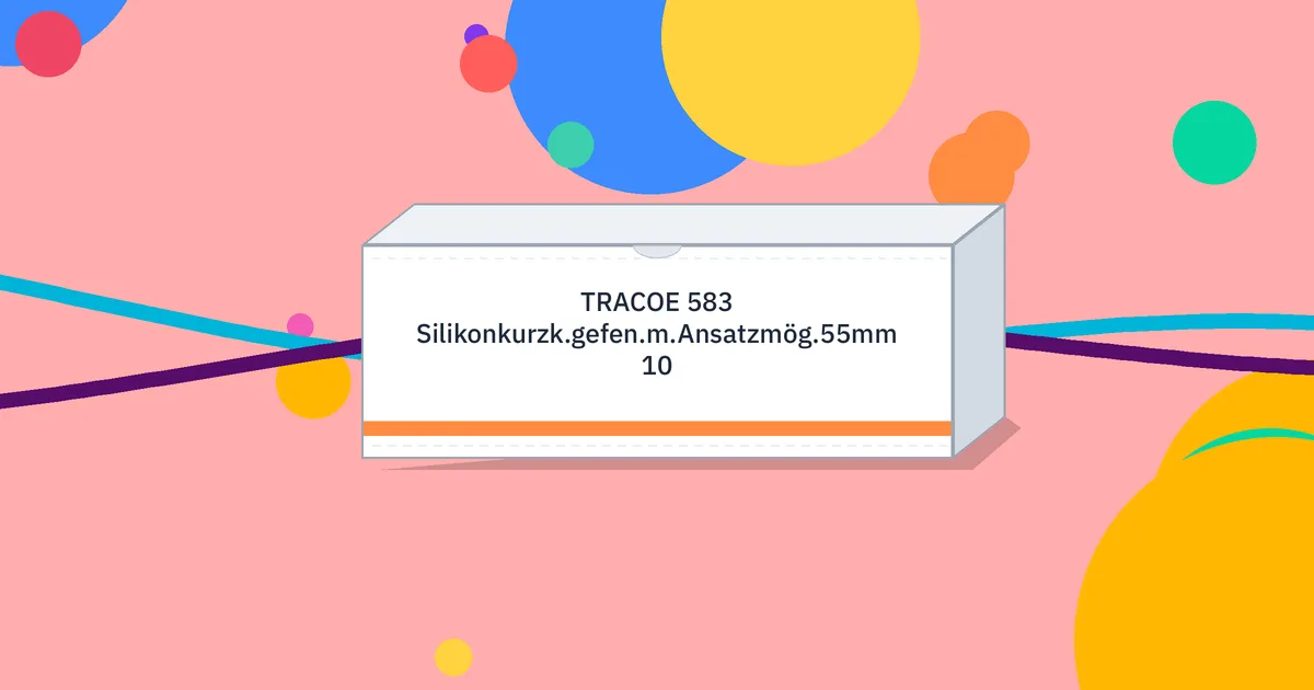 Symbolbild: Packung mit der Aufschrift TRACOE 583 Silikonkurzk.gefen.m.Ansatzmög.55mm 10 (PZN 05881494) – Verfügbarkeit und Bezug in Apotheken in Frankfurt am Main