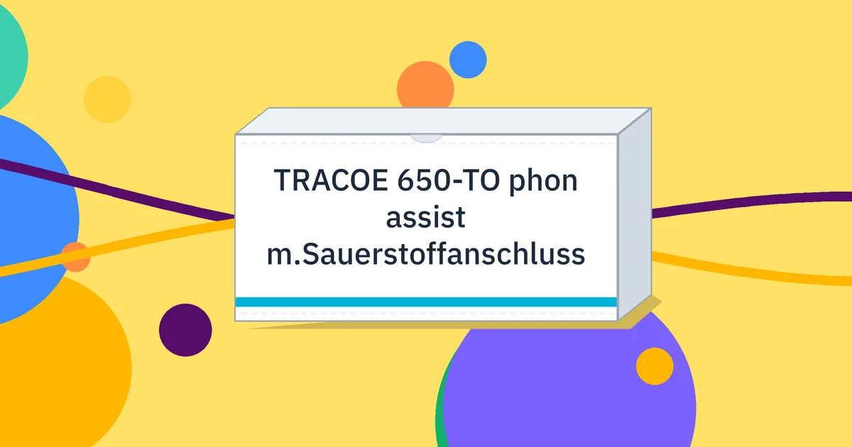 Symbolbild: Packung mit der Aufschrift TRACOE 650-TO phon assist m.Sauerstoffanschluss (PZN 04349283) – Verfügbarkeit und Bezug in Apotheken in Frankfurt am Main