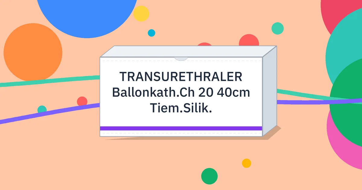 Symbolbild: Packung mit der Aufschrift TRANSURETHRALER Ballonkath.Ch 20 40cm Tiem.Silik. (PZN 01150670) – Verfügbarkeit und Bezug in Apotheken in Frankfurt am Main