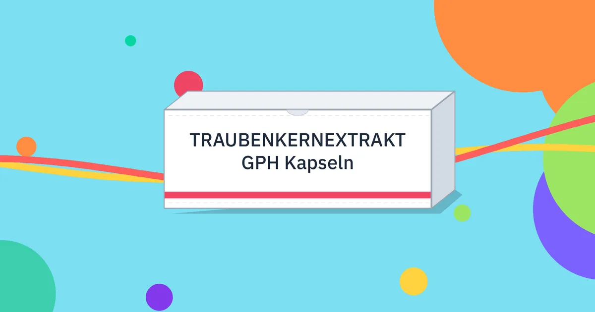 Symbolbild: Packung mit der Aufschrift TRAUBENKERNEXTRAKT GPH Kapseln (PZN 07605491) – Verfügbarkeit und Bezug in Apotheken in Frankfurt am Main