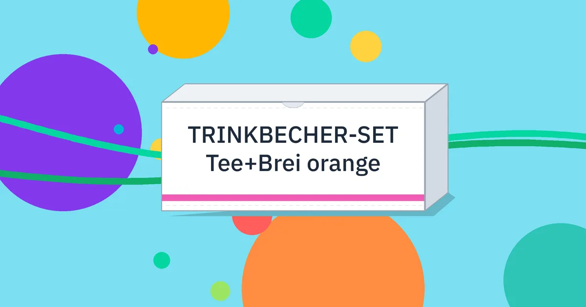 Symbolbild: Packung mit der Aufschrift TRINKBECHER-SET Tee+Brei orange (PZN 08454114) – Verfügbarkeit und Bezug in Apotheken in Frankfurt am Main