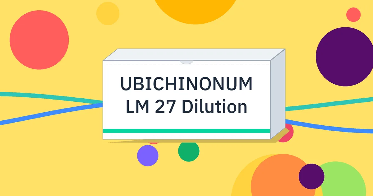 Symbolbild: Packung mit der Aufschrift UBICHINONUM LM 27 Dilution (PZN 13254989) – Verfügbarkeit und Bezug in Apotheken in Frankfurt am Main