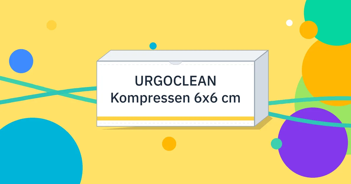 Symbolbild: Packung mit der Aufschrift URGOCLEAN Kompressen 6x6 cm (PZN 20828296) – Verfügbarkeit und Bezug in Apotheken in Frankfurt am Main