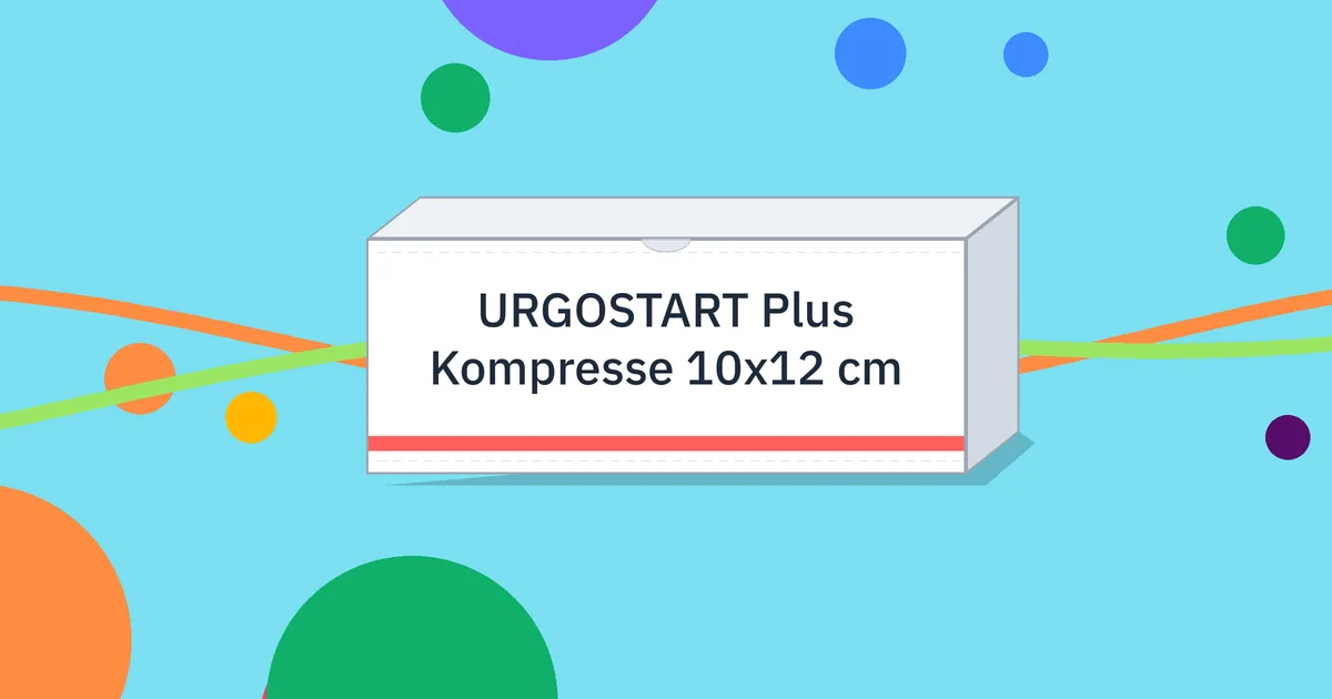 Symbolbild: Packung mit der Aufschrift URGOSTART Plus Kompresse 10x12 cm (PZN 17859270) – Verfügbarkeit und Bezug in Apotheken in Frankfurt am Main