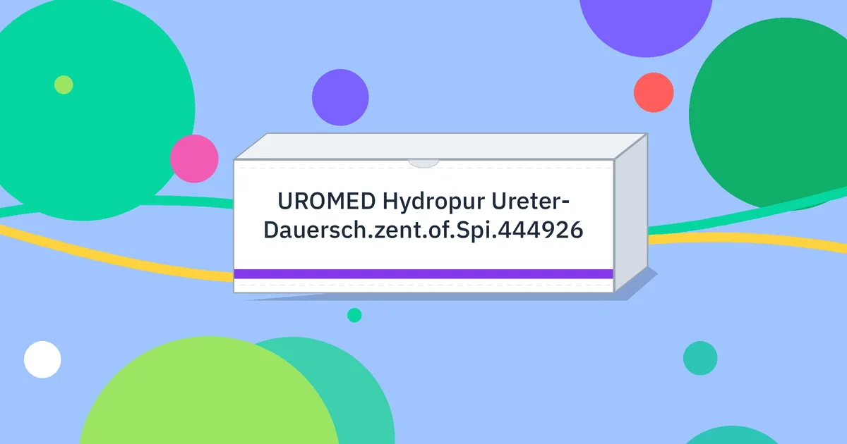 Symbolbild: Packung mit der Aufschrift UROMED Hydropur Ureter-Dauersch.zent.of.Spi.444926 (PZN 11371395) – Verfügbarkeit und Bezug in Apotheken in Frankfurt am Main
