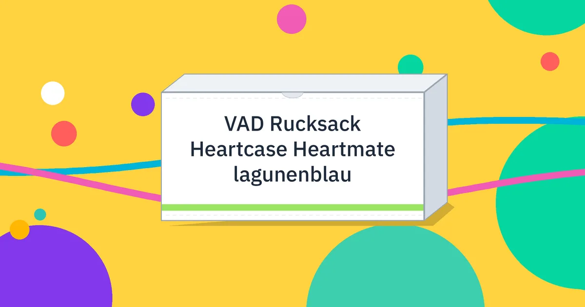 Symbolbild: Packung mit der Aufschrift VAD Rucksack Heartcase Heartmate lagunenblau (PZN 18499974) – Verfügbarkeit und Bezug in Apotheken in Frankfurt am Main