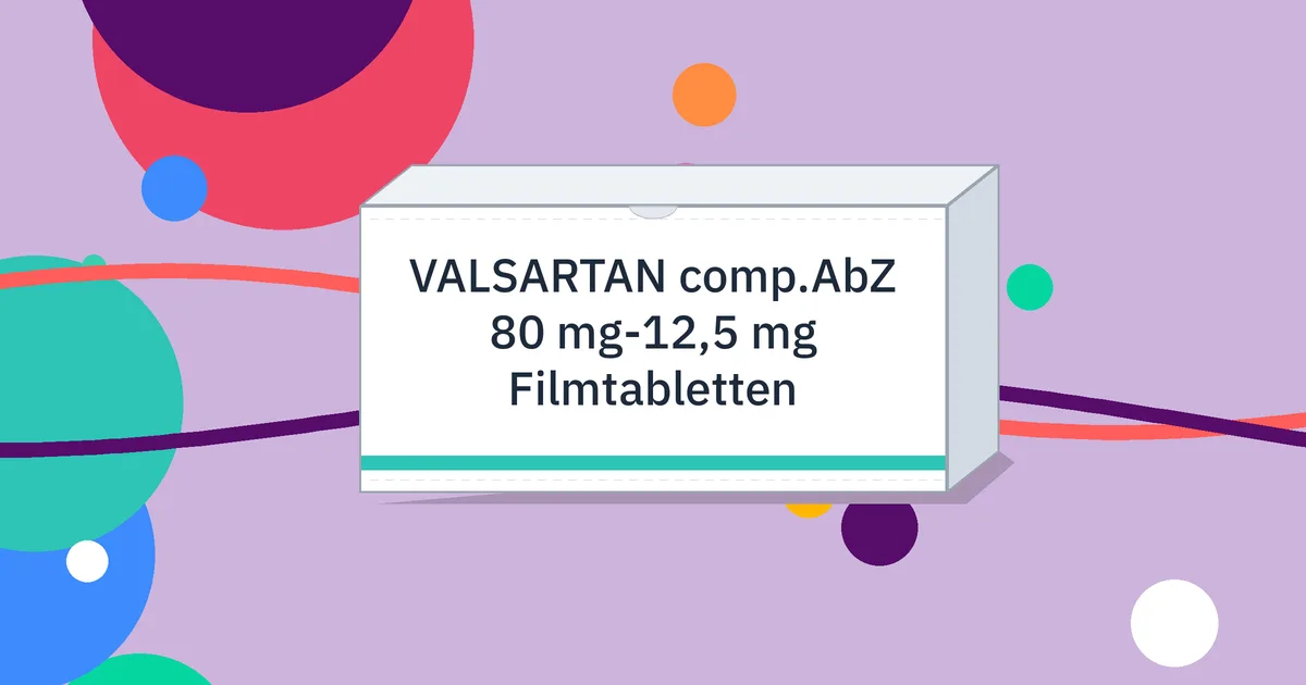 Symbolbild: Packung mit der Aufschrift VALSARTAN comp.AbZ 80 mg-12,5 mg Filmtabletten (PZN 07608414) – Verfügbarkeit und Bezug in Apotheken in Frankfurt am Main