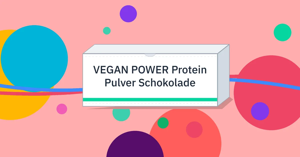 Symbolbild: Packung mit der Aufschrift VEGAN POWER Protein Pulver Schokolade (PZN 17366018) – Verfügbarkeit und Bezug in Apotheken in Frankfurt am Main
