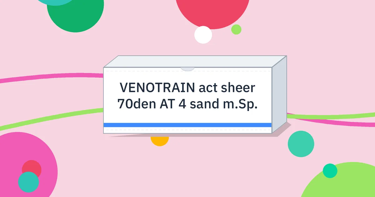 Symbolbild: Packung mit der Aufschrift VENOTRAIN act sheer 70den AT 4 sand m.Sp. (PZN 16206985) – Verfügbarkeit und Bezug in Apotheken in Frankfurt am Main