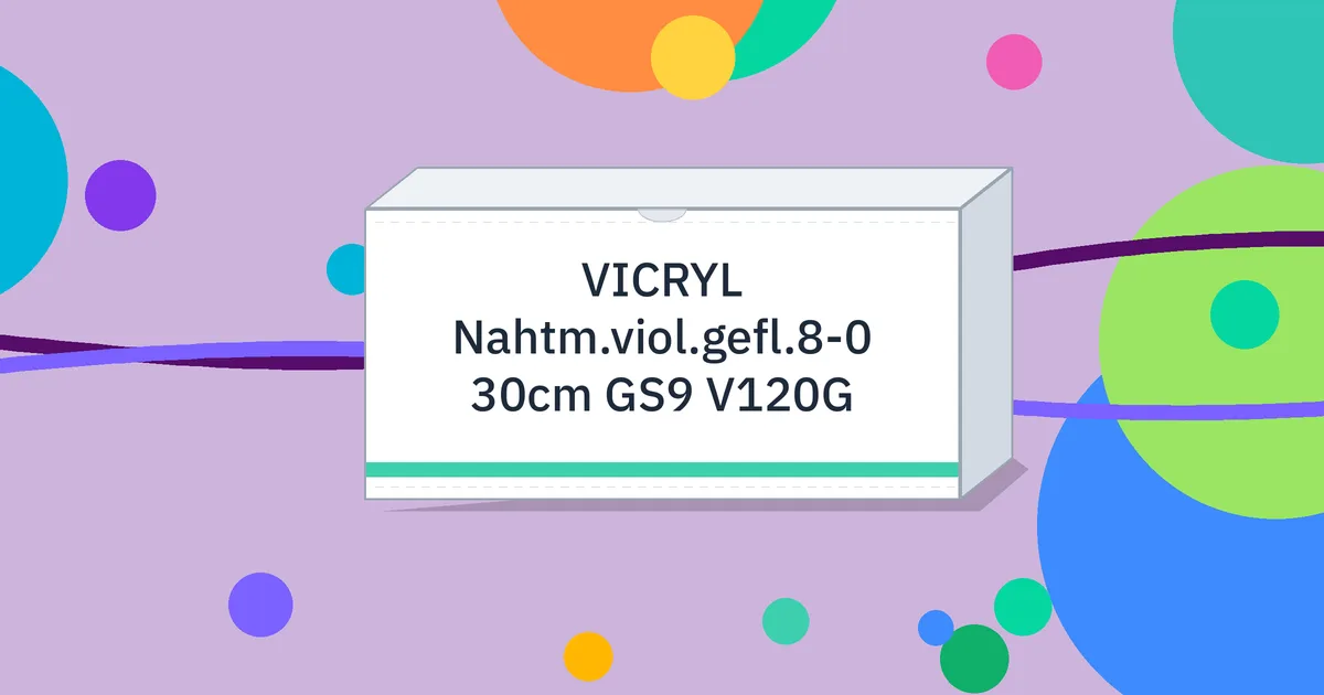 Symbolbild: Packung mit der Aufschrift VICRYL Nahtm.viol.gefl.8-0 30cm GS9 V120G (PZN 16809927) – Verfügbarkeit und Bezug in Apotheken in Frankfurt am Main