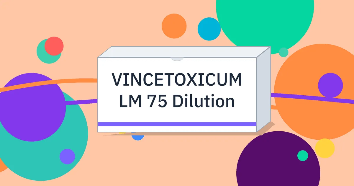 Symbolbild: Packung mit der Aufschrift VINCETOXICUM LM 75 Dilution (PZN 13275017) – Verfügbarkeit und Bezug in Apotheken in Frankfurt am Main
