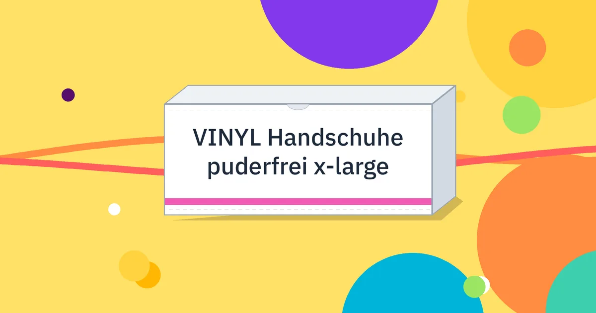 Symbolbild: Packung mit der Aufschrift VINYL Handschuhe puderfrei x-large (PZN 01412897) – Verfügbarkeit und Bezug in Apotheken in Frankfurt am Main