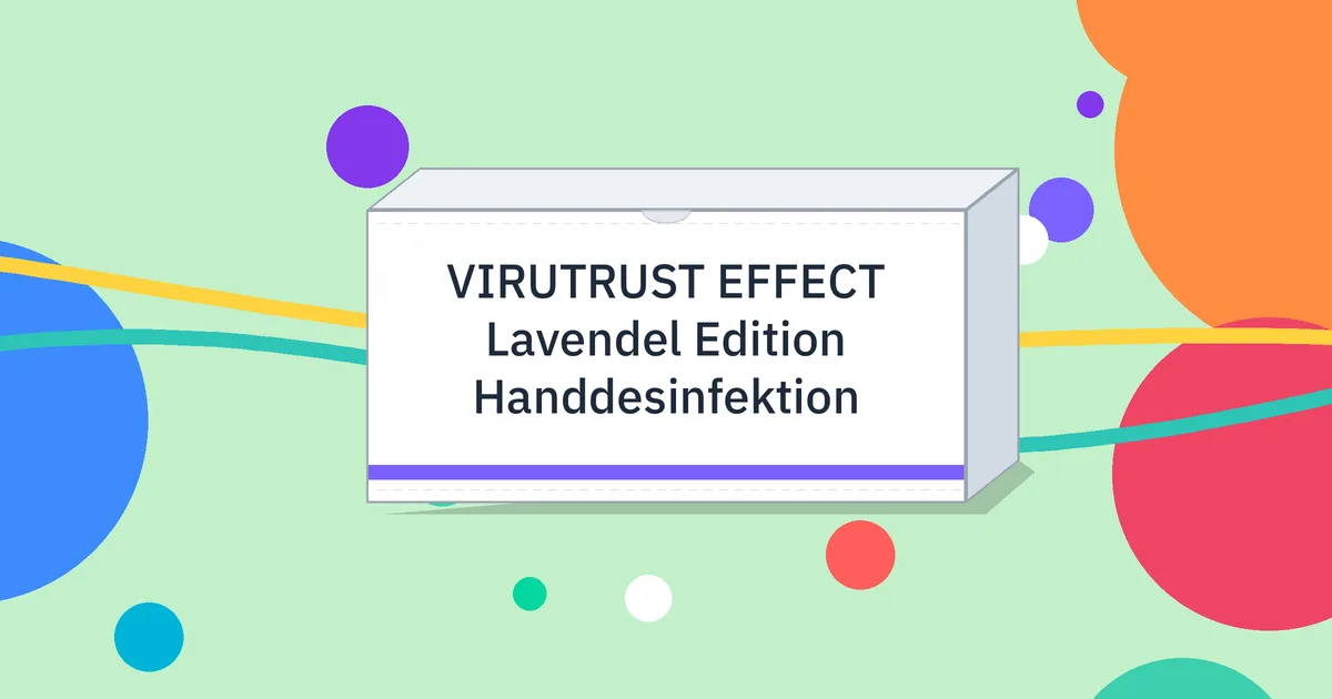 Symbolbild: Packung mit der Aufschrift VIRUTRUST EFFECT Lavendel Edition Handdesinfektion (PZN 16940685) – Verfügbarkeit und Bezug in Apotheken in Frankfurt am Main