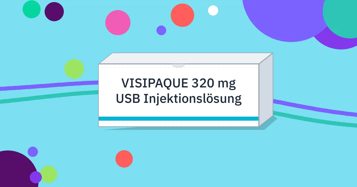 Symbolbild: Packung mit der Aufschrift VISIPAQUE 320 mg USB Injektionslösung (PZN 02254118) – Verfügbarkeit und Bezug in Apotheken in Frankfurt am Main