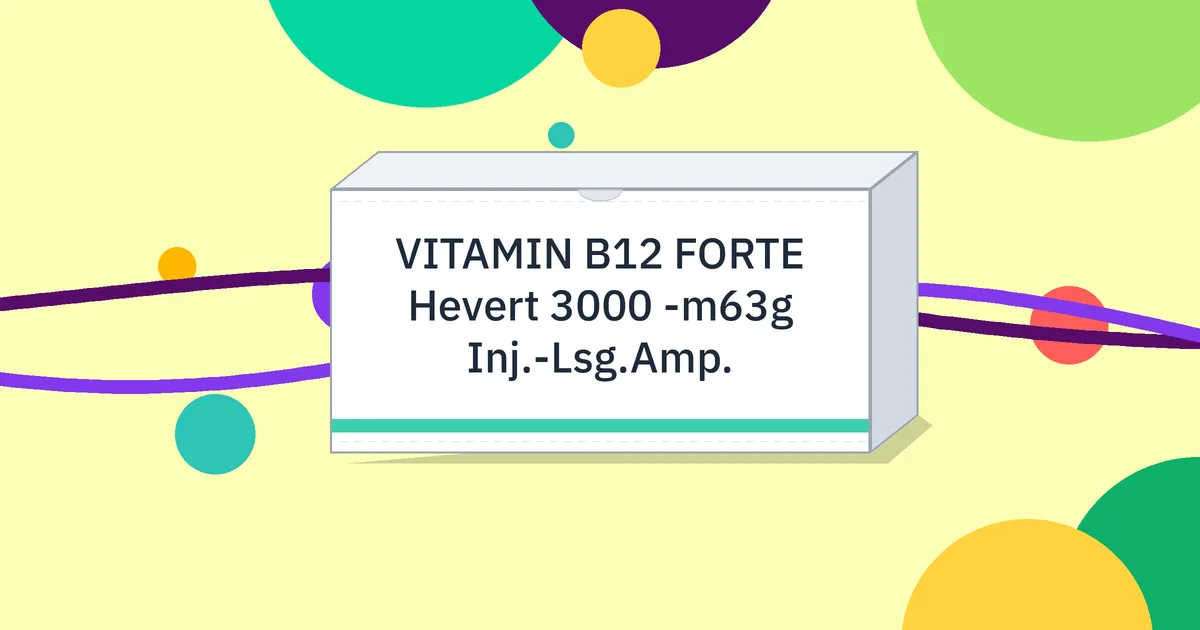 Symbolbild: Packung mit der Aufschrift VITAMIN B12 FORTE Hevert 3000 -m63g Inj.-Lsg.Amp. (PZN 19831809) – Verfügbarkeit und Bezug in Apotheken in Frankfurt am Main