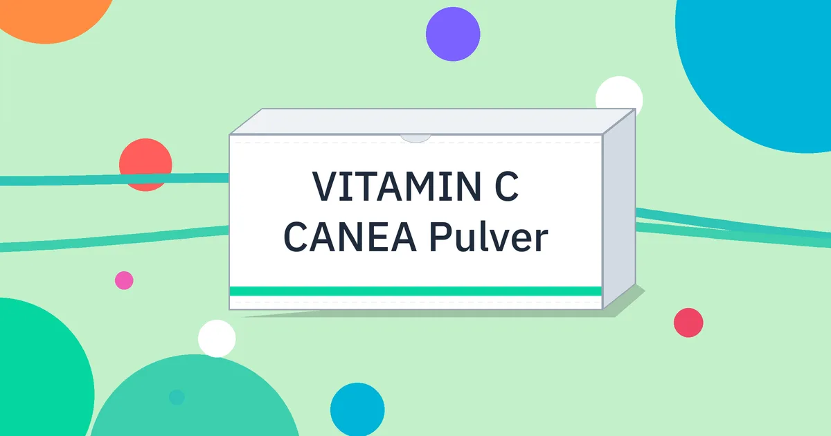 Symbolbild: Packung mit der Aufschrift VITAMIN C CANEA Pulver (PZN 03028619) – Verfügbarkeit und Bezug in Apotheken in Frankfurt am Main