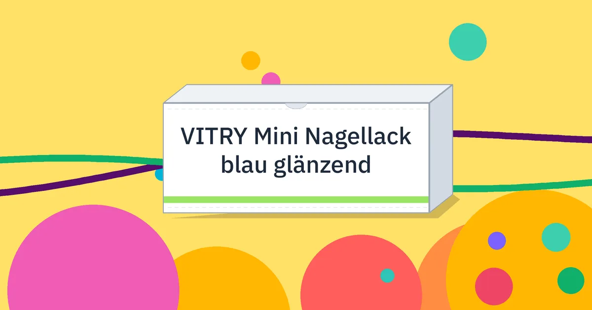 Symbolbild: Packung mit der Aufschrift VITRY Mini Nagellack blau glänzend (PZN 05113677) – Verfügbarkeit und Bezug in Apotheken in Frankfurt am Main