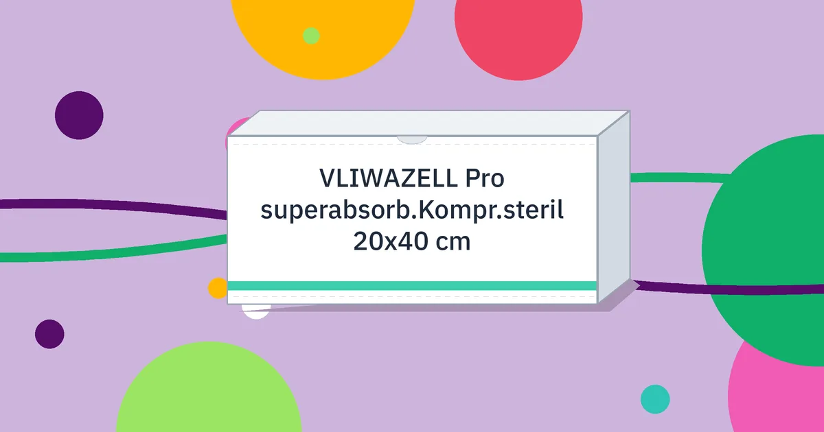 Symbolbild: Packung mit der Aufschrift VLIWAZELL Pro superabsorb.Kompr.steril 20x40 cm (PZN 20307775) – Verfügbarkeit und Bezug in Apotheken in Frankfurt am Main