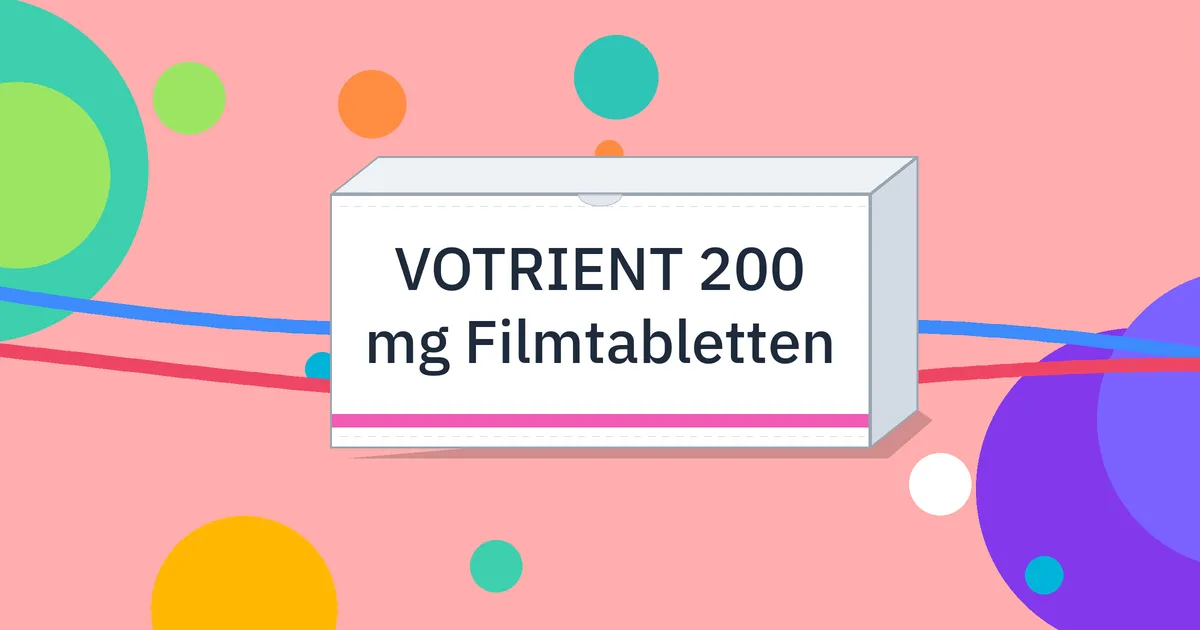 Symbolbild: Packung mit der Aufschrift VOTRIENT 200 mg Filmtabletten (PZN 02727367) – Verfügbarkeit und Bezug in Apotheken in Frankfurt am Main