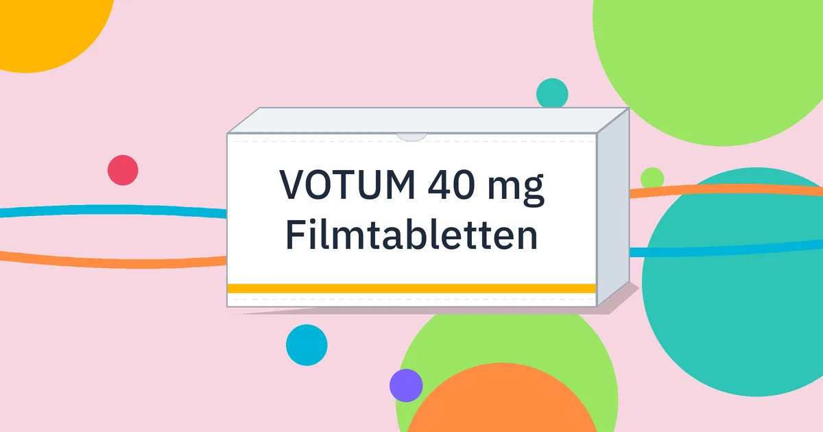 Symbolbild: Packung mit der Aufschrift VOTUM 40 mg Filmtabletten (PZN 02170166) – Verfügbarkeit und Bezug in Apotheken in Frankfurt am Main