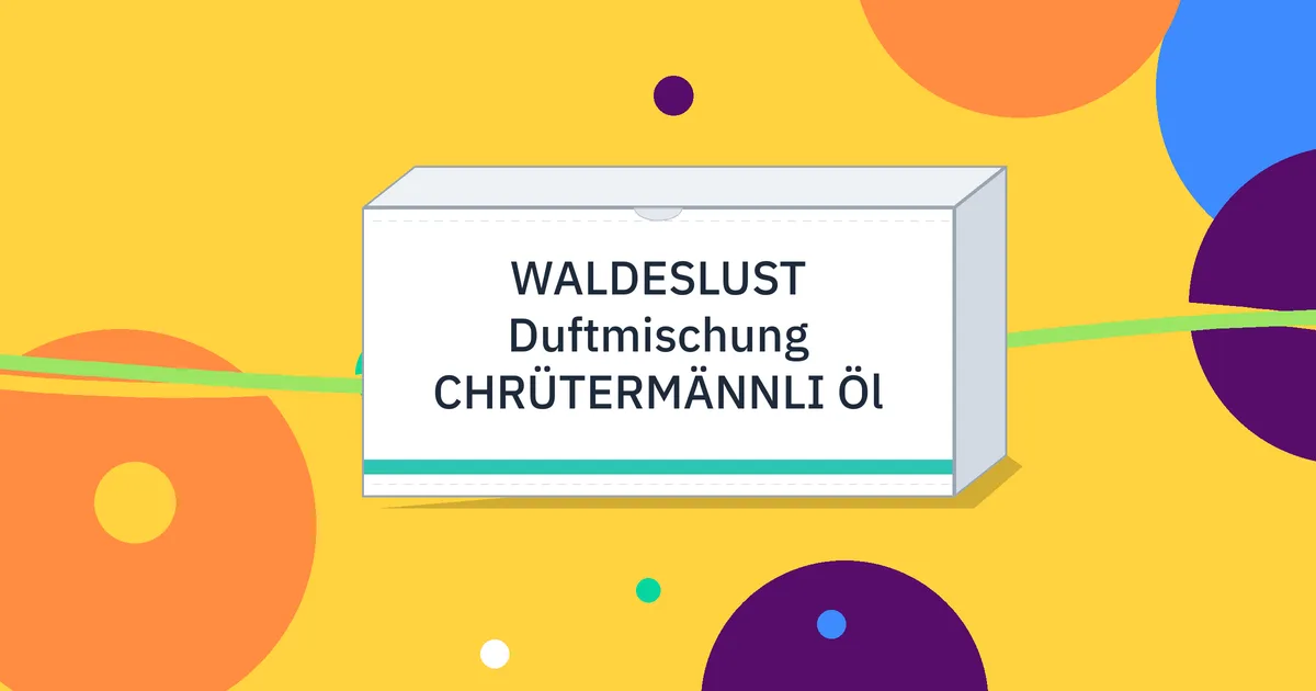 Symbolbild: Packung mit der Aufschrift WALDESLUST Duftmischung CHRÜTERMÄNNLI Öl (PZN 07198063) – Verfügbarkeit und Bezug in Apotheken in Frankfurt am Main