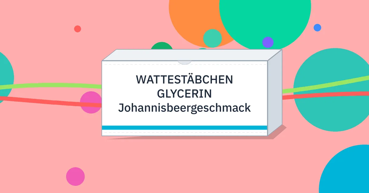 Symbolbild: Packung mit der Aufschrift WATTESTÄBCHEN GLYCERIN Johannisbeergeschmack (PZN 10831357) – Verfügbarkeit und Bezug in Apotheken in Frankfurt am Main