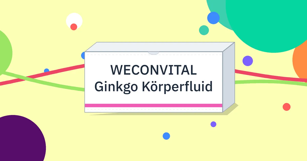 Symbolbild: Packung mit der Aufschrift WECONVITAL Ginkgo Körperfluid (PZN 13875504) – Verfügbarkeit und Bezug in Apotheken in Frankfurt am Main
