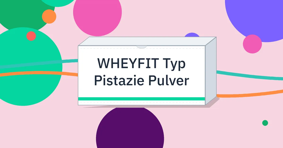 Symbolbild: Packung mit der Aufschrift WHEYFIT Typ Pistazie Pulver (PZN 13245045) – Verfügbarkeit und Bezug in Apotheken in Frankfurt am Main