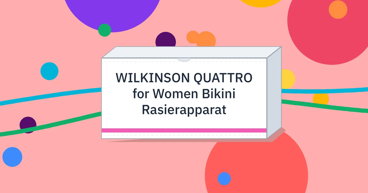 Symbolbild: Packung mit der Aufschrift WILKINSON QUATTRO for Women Bikini Rasierapparat (PZN 07796203) – Verfügbarkeit und Bezug in Apotheken in Frankfurt am Main
