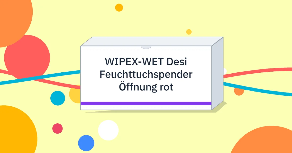 Symbolbild: Packung mit der Aufschrift WIPEX-WET Desi Feuchttuchspender Öffnung rot (PZN 15238492) – Verfügbarkeit und Bezug in Apotheken in Frankfurt am Main