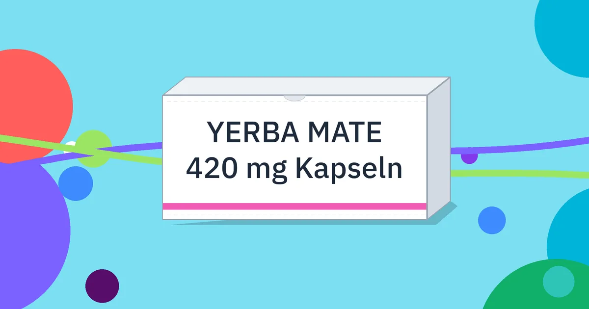 Symbolbild: Packung mit der Aufschrift YERBA MATE 420 mg Kapseln (PZN 18215327) – Verfügbarkeit und Bezug in Apotheken in Frankfurt am Main