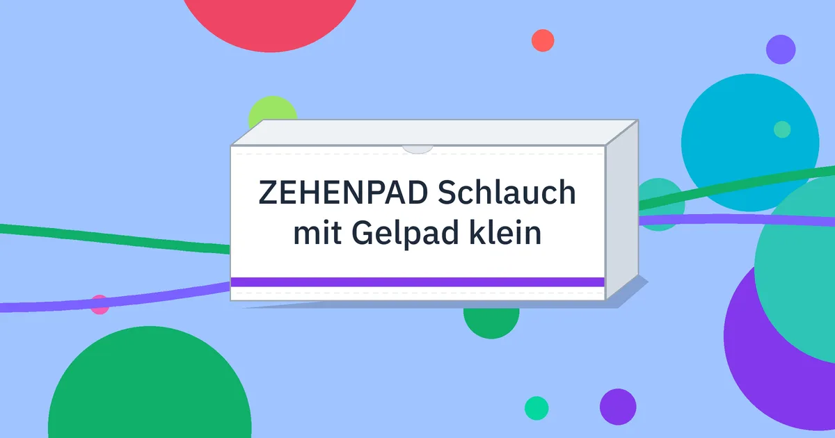 Symbolbild: Packung mit der Aufschrift ZEHENPAD Schlauch mit Gelpad klein (PZN 10540387) – Verfügbarkeit und Bezug in Apotheken in Frankfurt am Main