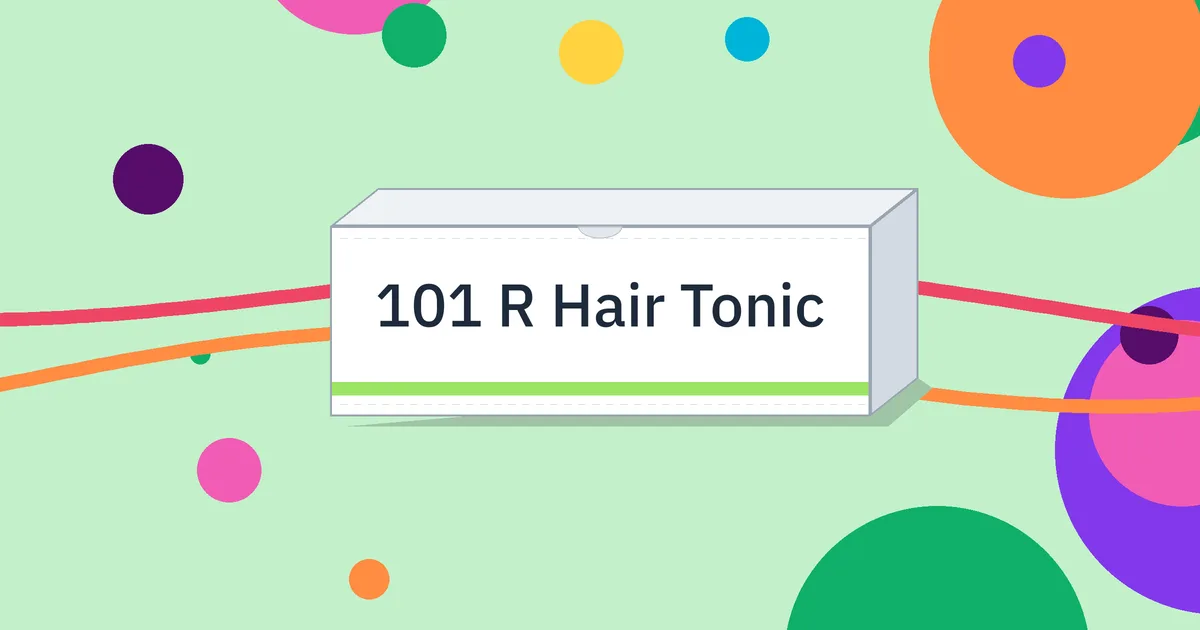 Symbolbild: Packung mit der Aufschrift 101 R Hair Tonic (PZN 04432699) – Verfügbarkeit und Bezug in Apotheken in Frankfurt am Main